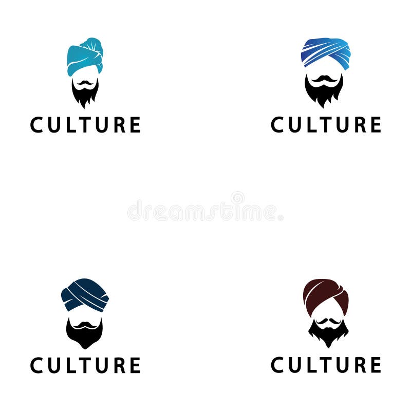 Turban Mustache India Indian Logo Design Vector Illustration Stock ...