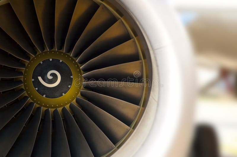 Jet Engine Turbine on a Private Jet Plane Stock Image - Image of ...