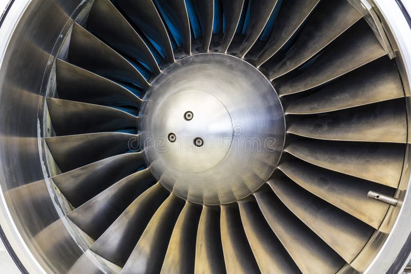 Turbine Blades of an Airplane Jet Engine I Stock Image - Image of ...