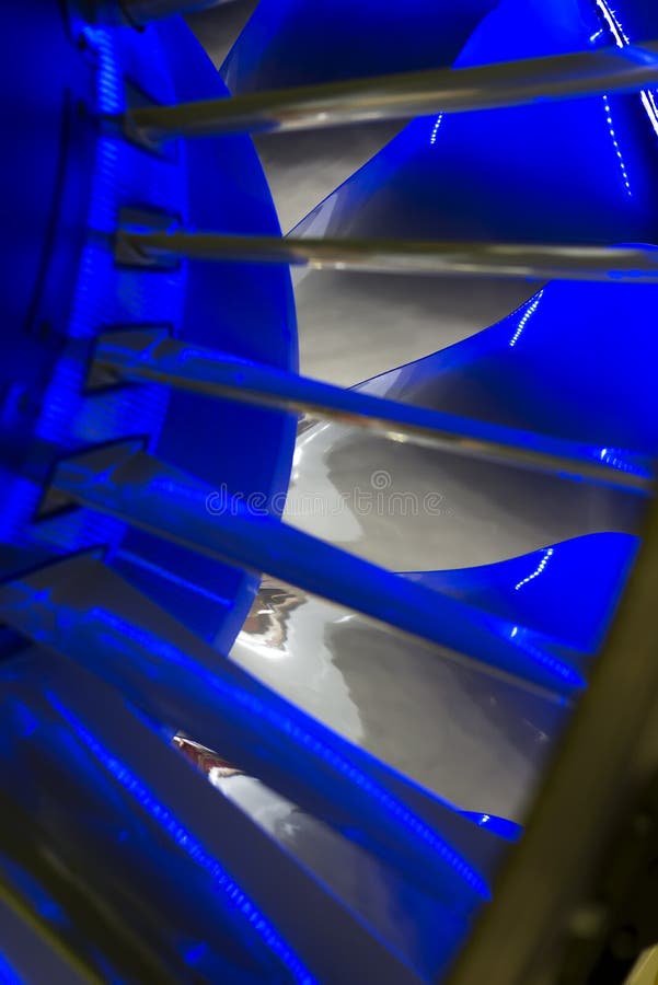 Turbine Blades. Blue light stock photo. Image of aircraft - 105619582