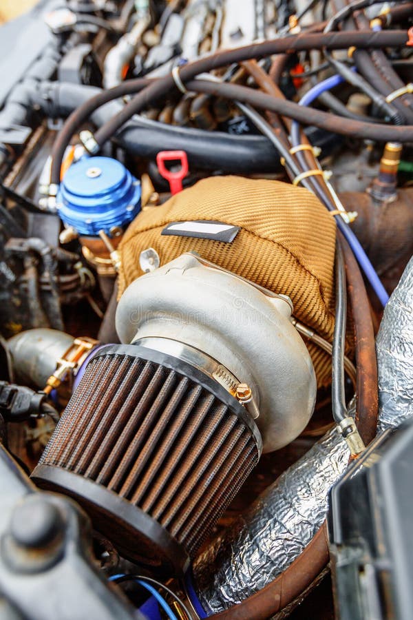 Turbine of Charged Car Engine Stock Photo - Image of closeup, energy ...