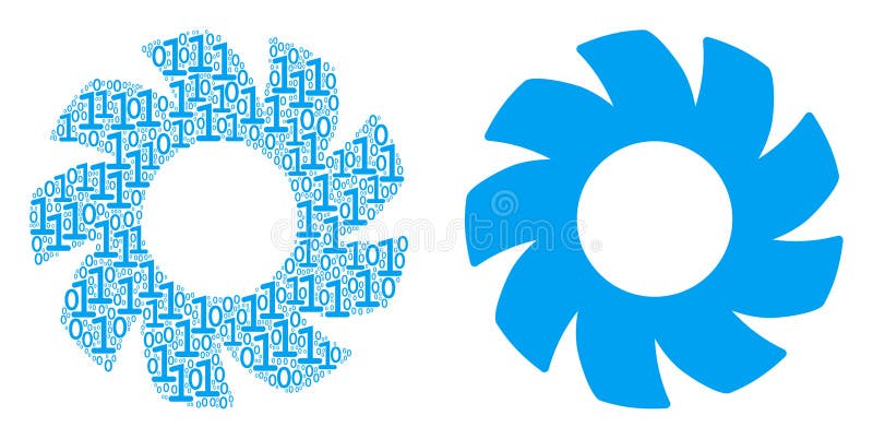 Turbine Collage of Binary Digits Stock Vector - Illustration of collage ...