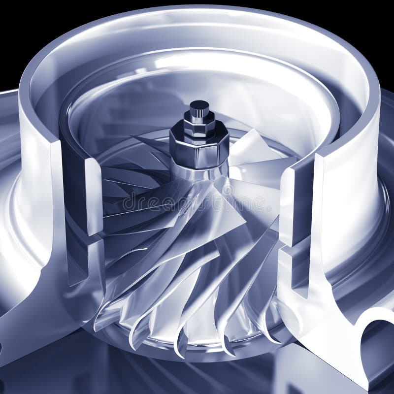 Turbine Cross Section Detail Stock Illustration - Illustration of ...