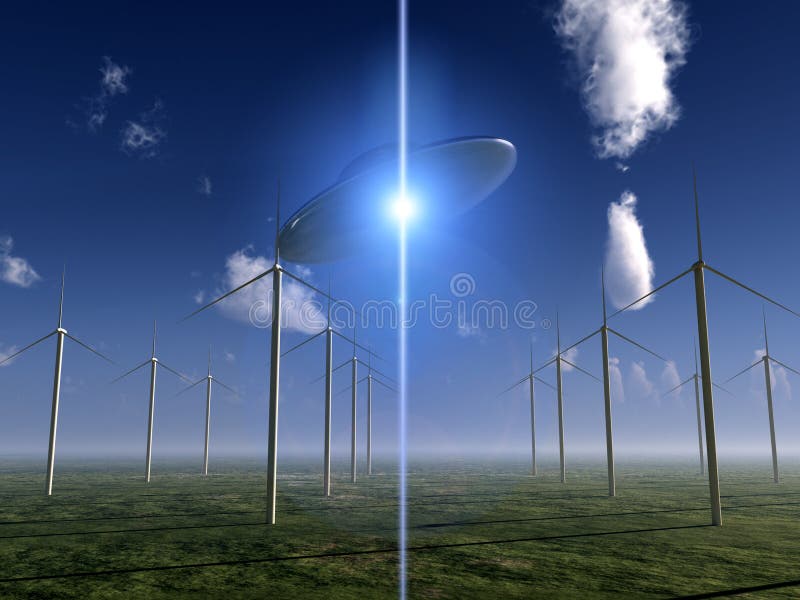Turbine d'UFO et de vent image stock. Image du étranger - 7833185