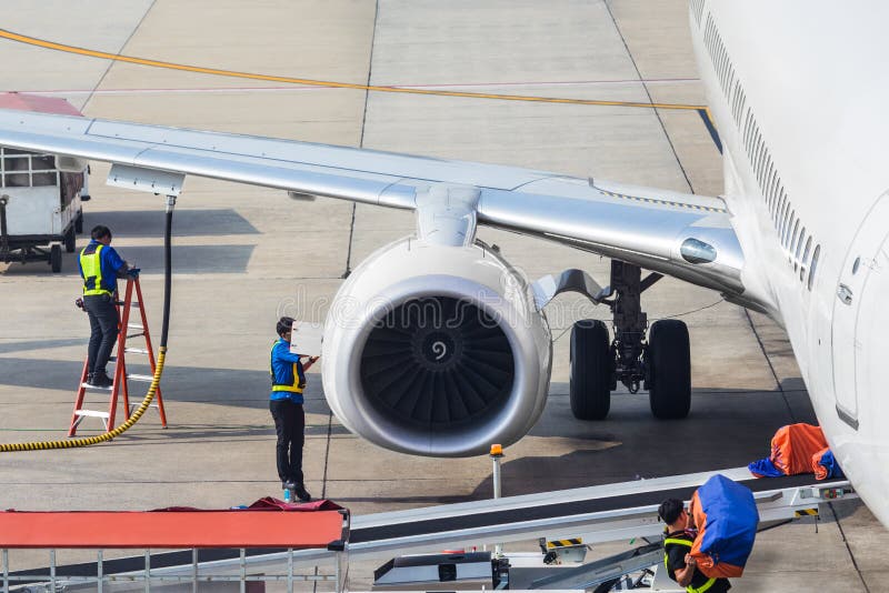 Turbine of Engine Airplane in Airport Editorial Photography - Image of ...