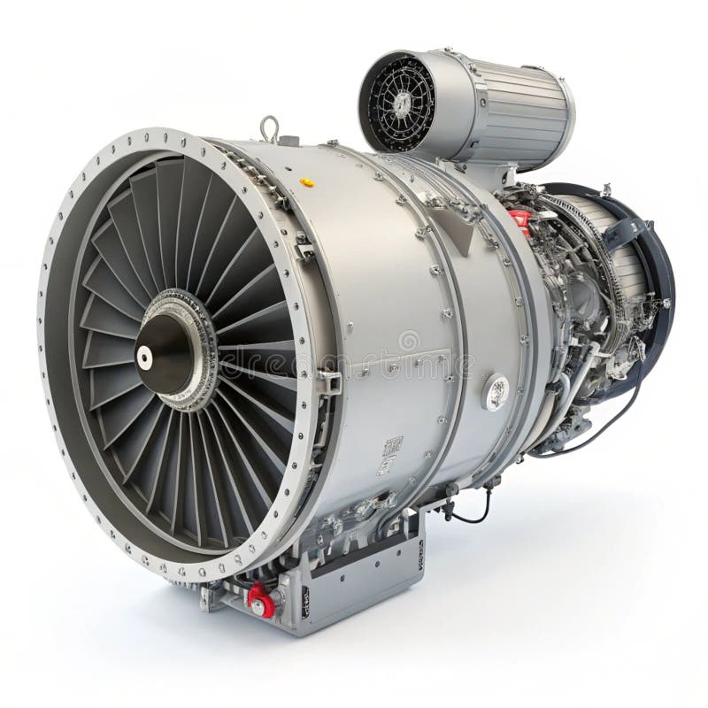 Turbine Engine 3D Render Isolated on White Background Stock ...