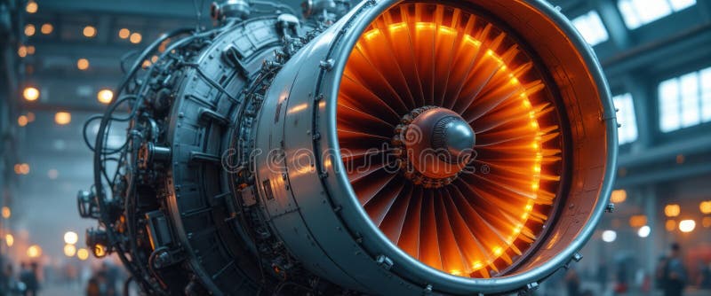 Turbine Engine in Factory Setting Stock Photo - Image of factory ...