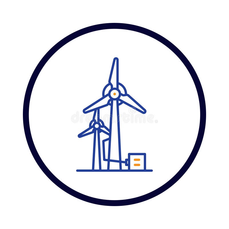 Turbine, Eolic, Wind Power Energy Icon Stock Vector - Illustration of ...