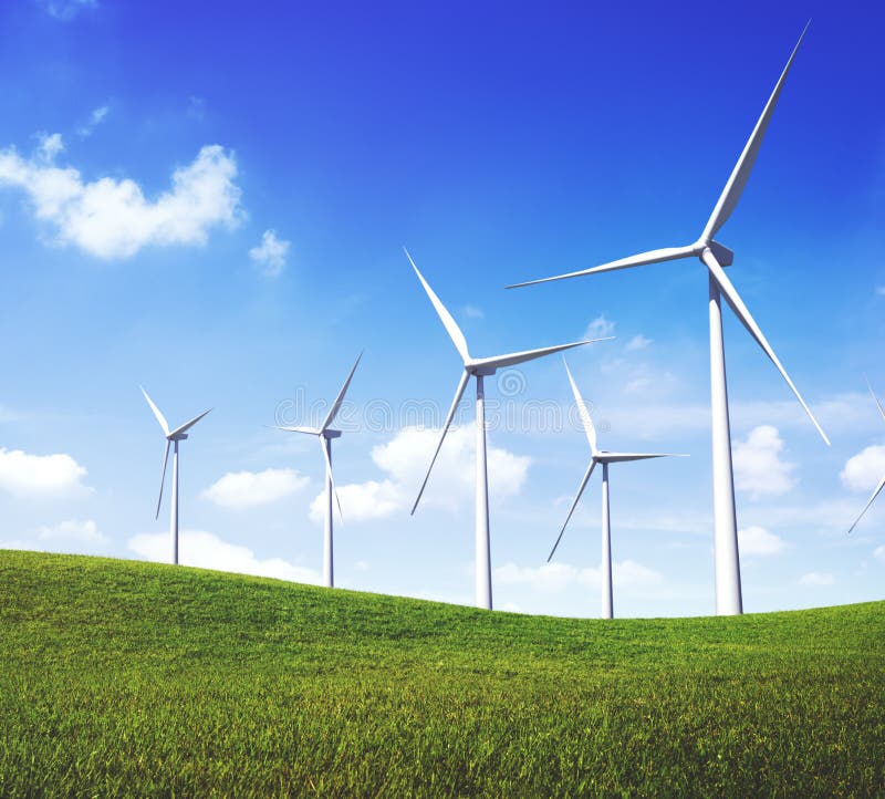 Turbine Green Energy Electricity Technology Concept Stock Photo - Image ...