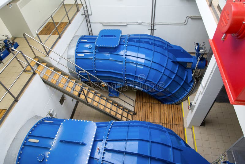 Turbine Hall in Small Hydroelectric Power Station Stock Image - Image ...