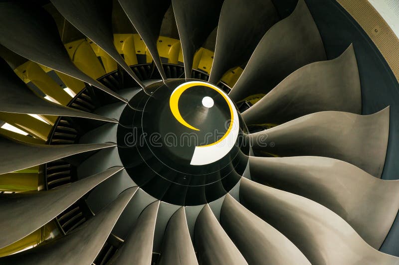 Aircraft Jet Engine, Side View. View Inside. Stock Image - Image of ...