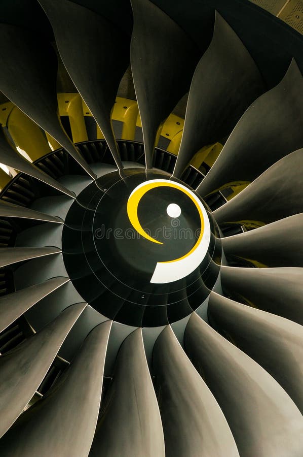 Aircraft Jet Engine, Side View. View Inside. Stock Image - Image of ...