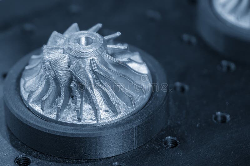 The Turbine Parts Form Metal 3D Printing Process in the Light Stock ...