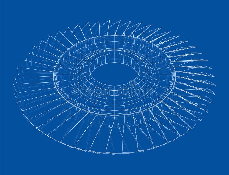 Turbine Wheel Concept Outline. Vector Stock Vector - Illustration of ...