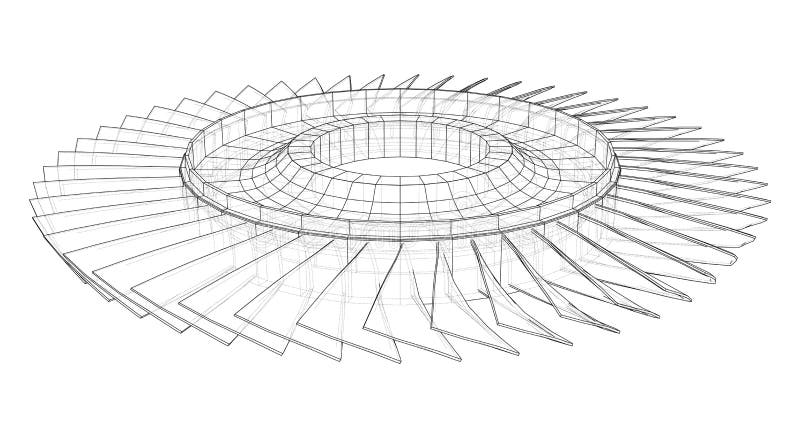 Turbine Wheel Concept Outline. Vector Stock Vector - Illustration of ...