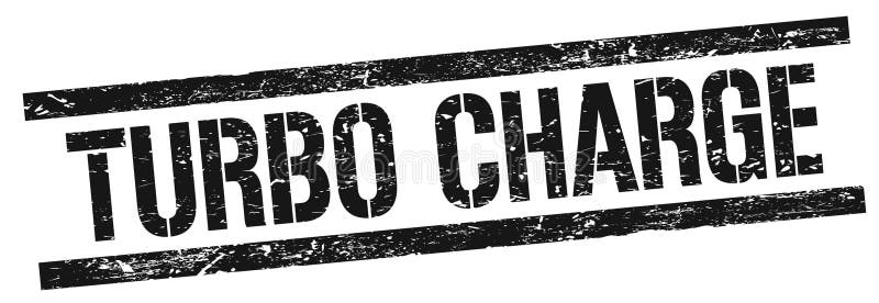 TURBO CHARGE Text on Black Grungy Rectangle Stamp Stock Illustration ...