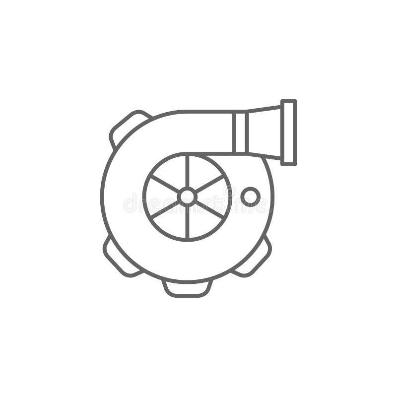 Turbo Engine, Car Icon. Element Of Auto Service Icon. Thin Line Icon ...