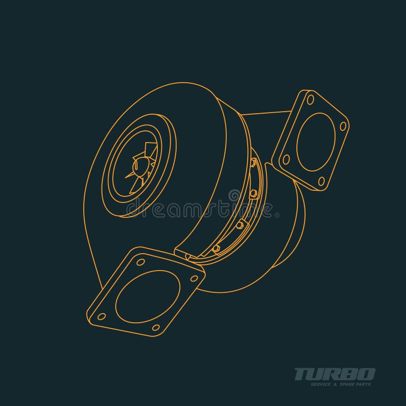 Vector Turbocharger Outline Stock Vector - Illustration of equipment ...