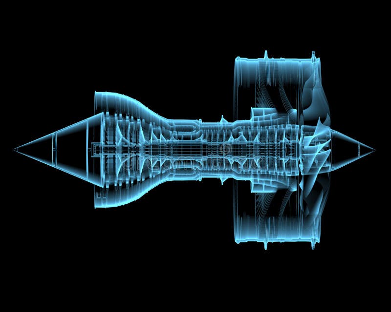 Drawings of a Powerful Turbojet Engine Stock Vector - Illustration of ...