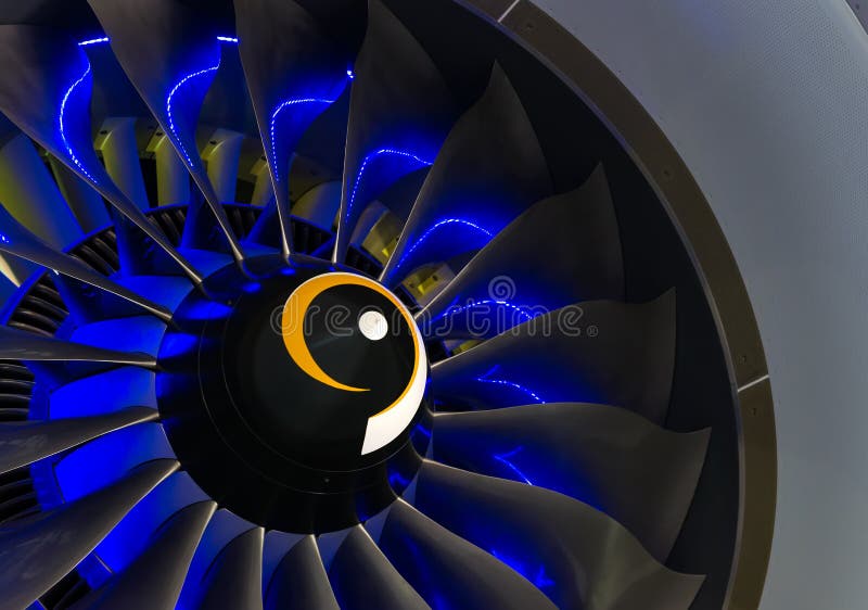 Turbo-jet Engine of the Plane on Close Up Stock Image - Image of flying ...