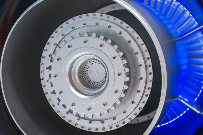Turbo-jet Engine of the Plane on Close Up Stock Image - Image of ...