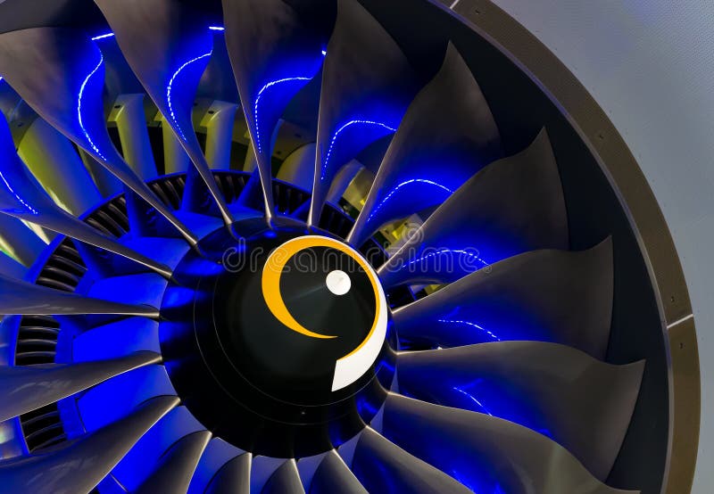 Turbo-jet Engine of the Plane on Close Up Stock Image - Image of ...