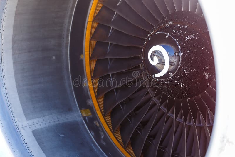 Turbo-jet Engine of the Plane, Close Up Turbine Stock Image - Image of ...