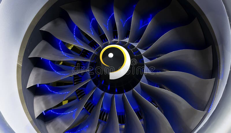Turbo-jet Engine of the Plane on Close Up Stock Photo - Image of ...