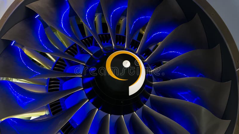 Turbo-jet Engine of the Plane on Close Up Stock Image - Image of ...