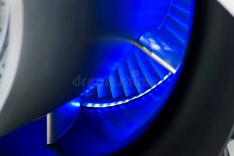 Turbo-jet Engine of the Plane on Close Up Stock Image - Image of intake ...