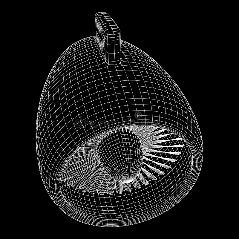 Turbo jet engine vector stock vector. Illustration of poly - 117398463