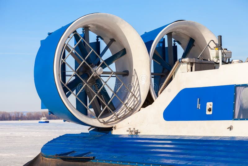 Turbo-prop Engine of a Naval Hovercraft on the Ice Stock Photo - Image ...