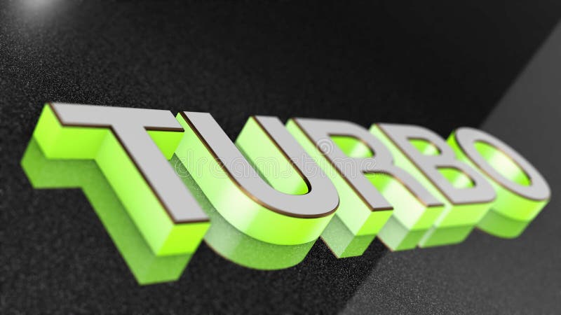 TURBO Sign, Label, Badge, Emblem or Design Element on Car Paint, Stock ...