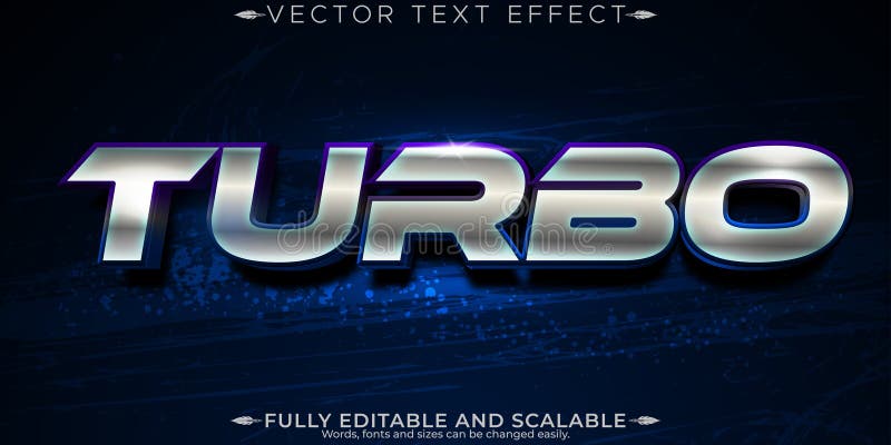 Turbo Text Effect, Editable Fast and Sport Text Style Stock Vector ...