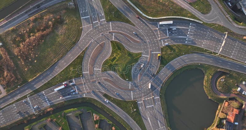 Turbo Traffic Square Roundabout, Westerleeplein in Maasdijk. Aerial ... Turbo Traffic Square Roundabout, Westerleeplein in Maasdijk. Aerial ...