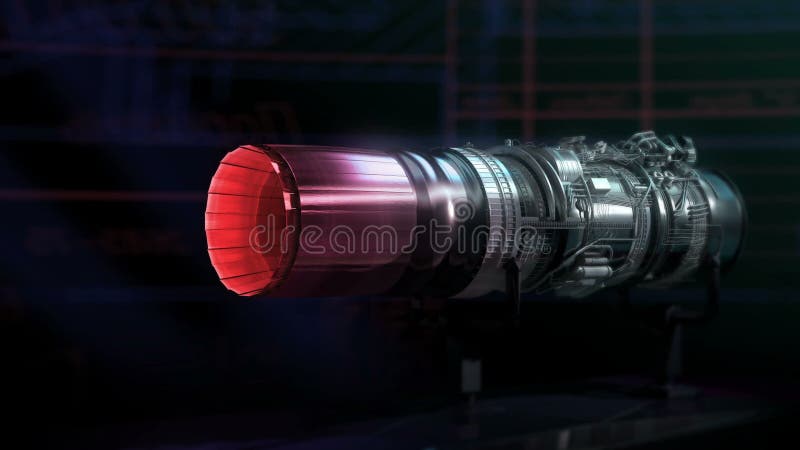 Turbojet Engine Black Glamour Red Jet Stock Video - Video of black ...