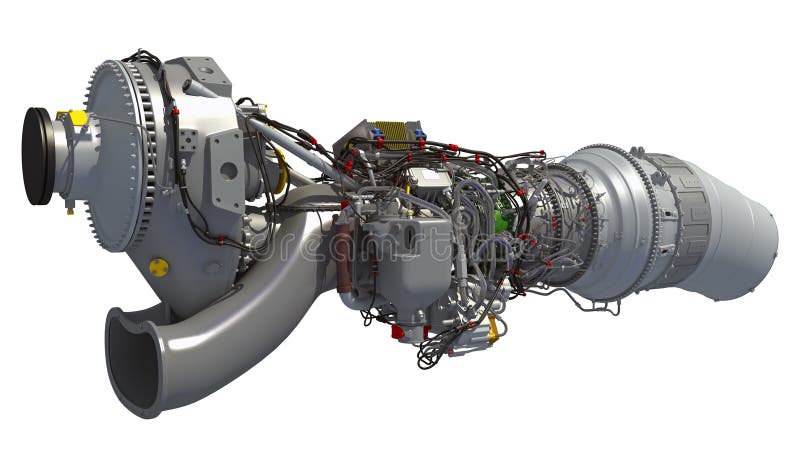 Turboprop Aircraft Engine 3D Rendering Stock Illustration ...