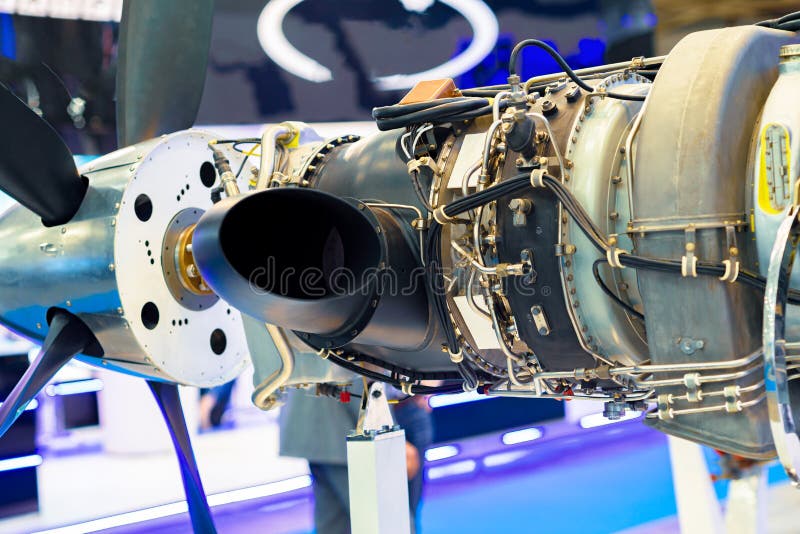 Turboprop Engine. Installed on Aircraft for Various Purposes Stock ...