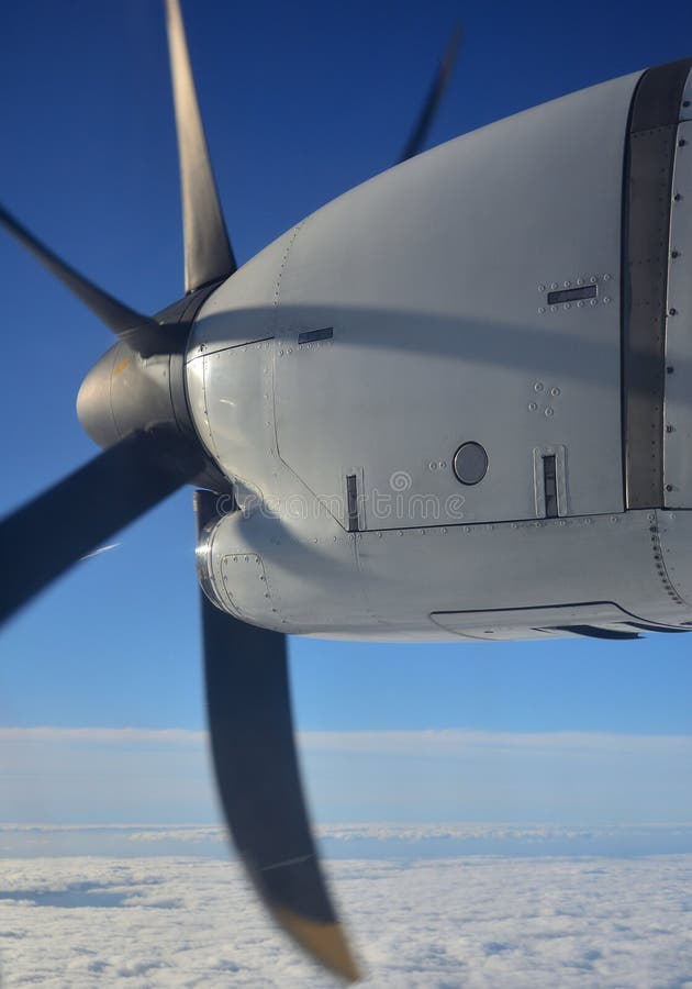 Turboprop Engine in Mid-flight Stock Photo - Image of movement, modern ...