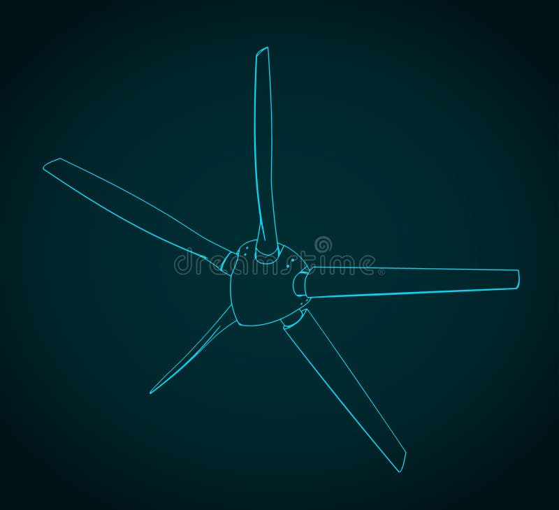 Turboprop-engine Propeller Isometric Blueprint Stock Illustration ...