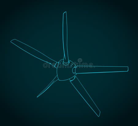 Turboprop-engine Propeller Isometric Blueprint Stock Illustration ...