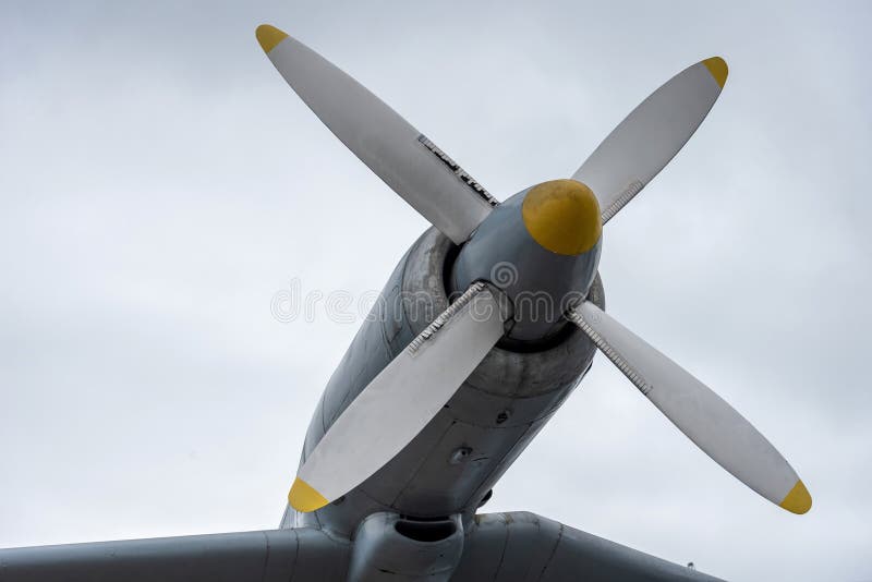 Turboprop Engine on the Wing of an Airplane. Stock Photo - Image of ...