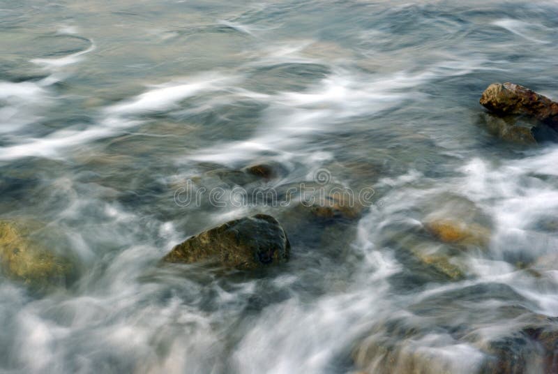 Turbulence Seawater and Rock at Coastline Stock Photo - Image of ...