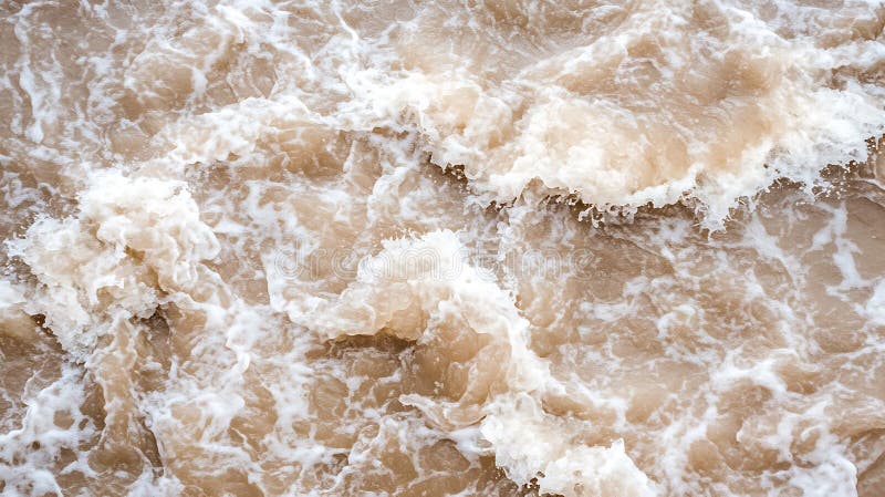 Turbulent Brown Water Waves with White Foam Texture Stock Illustration ...