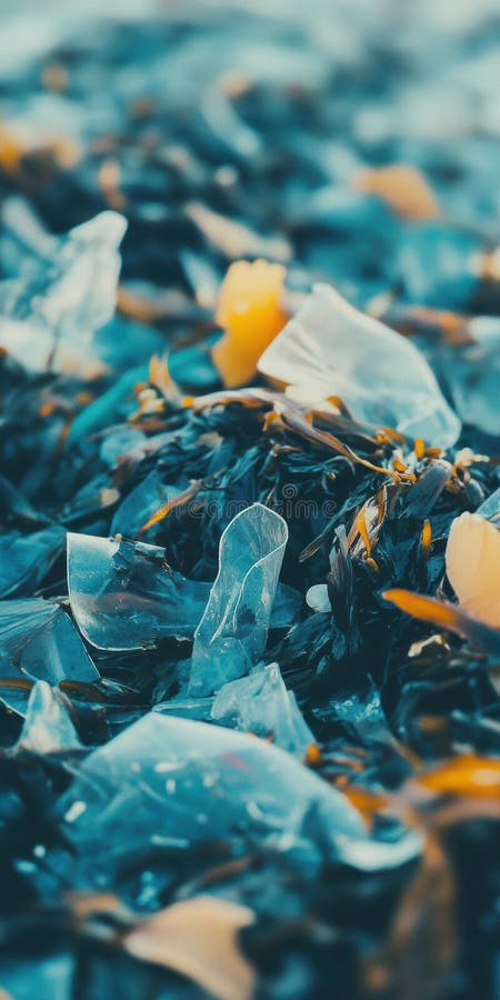 Turbulent Ocean Plastic Debris Amidst Seaweed Ecosystem Stock ...