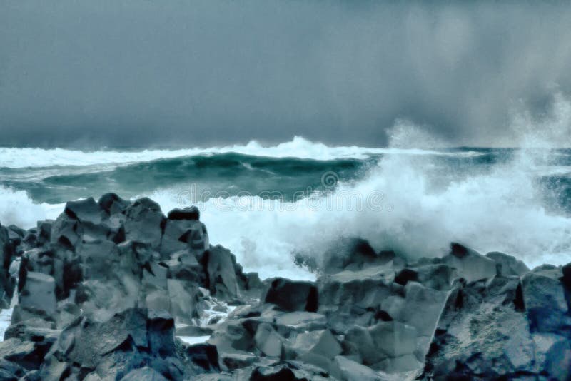 Turbulent Waves of Pacific Ocean Stock Image - Image of motion ...