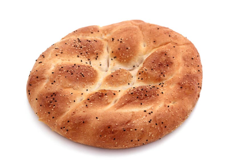 Pain Turc De Ramadan, Pain Pita Du Plat Blanc Avec Des Sesames Et ...