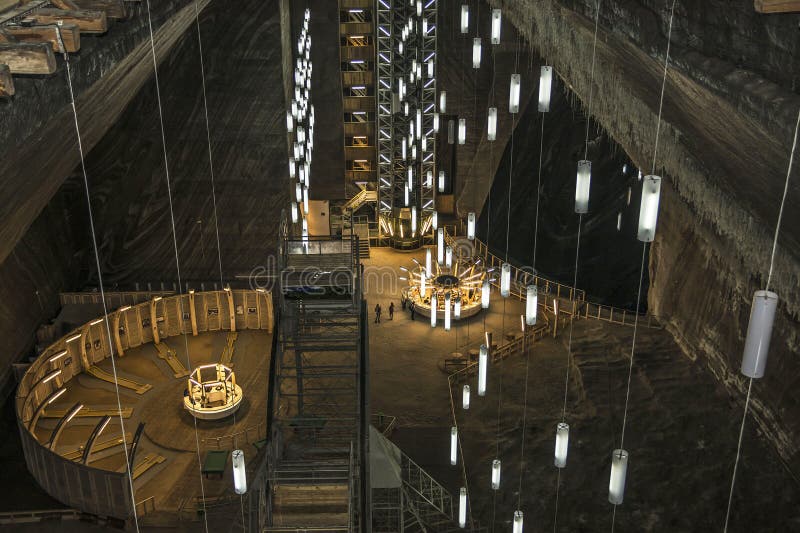 Turda salt mine, Romania stock image. Image of perspective - 76901557