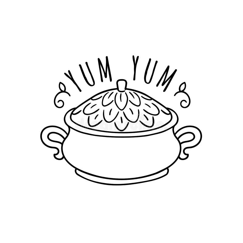 Tureen Doodle Vector Clipart. Kitchen Hand Draw Sketch Stock Vector ...