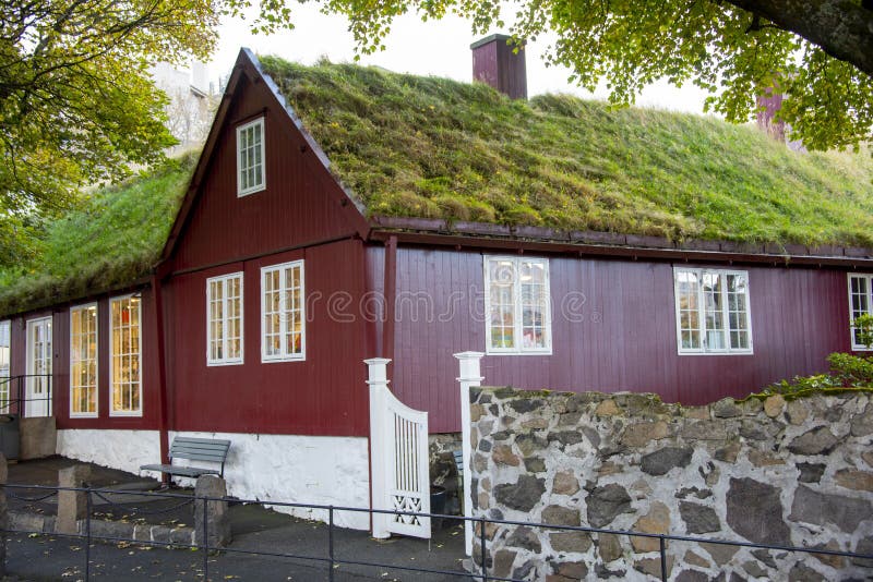 Turf House in Torshavn stock photo. Image of green, place - 382570352